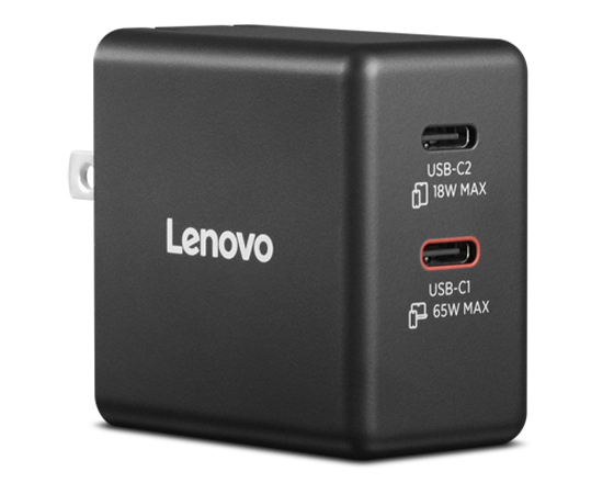 Lenovo 65W デュアルUSB Type-C GaN ACアダプター | 40AW065BUS | レノボ・ ジャパン